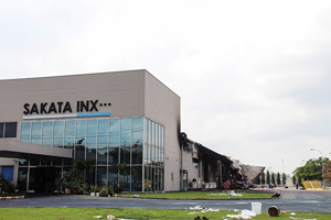 Đang điều tra nguyên nhân vụ cháy Công ty Sakata Inx