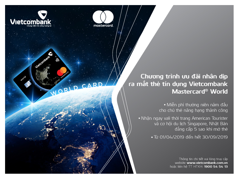 Khuyến mại hấp dẫn nhân dịp ra mắt thẻ Vietcombank Master Card World