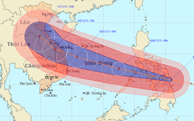 Bão Haiyan gần Biển Đông