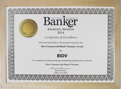 BIDV awarded “Best Commercial Bank”