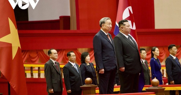 DPRK leader hosts welcome ceremony for Party chief To Lam