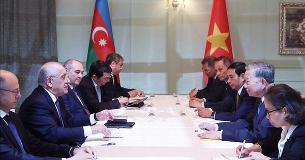 General Secretary To Lam meets Azerbaijani Prime Minister Ali Asadov