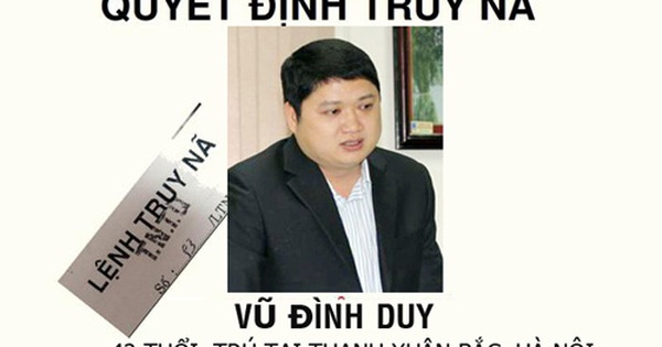Truy nã đỏ quốc tế đối với Vũ Đình Duy